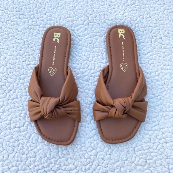 Anthropologie | Shoes | Bc Born In California Brown Bow Knot Sandals ...
